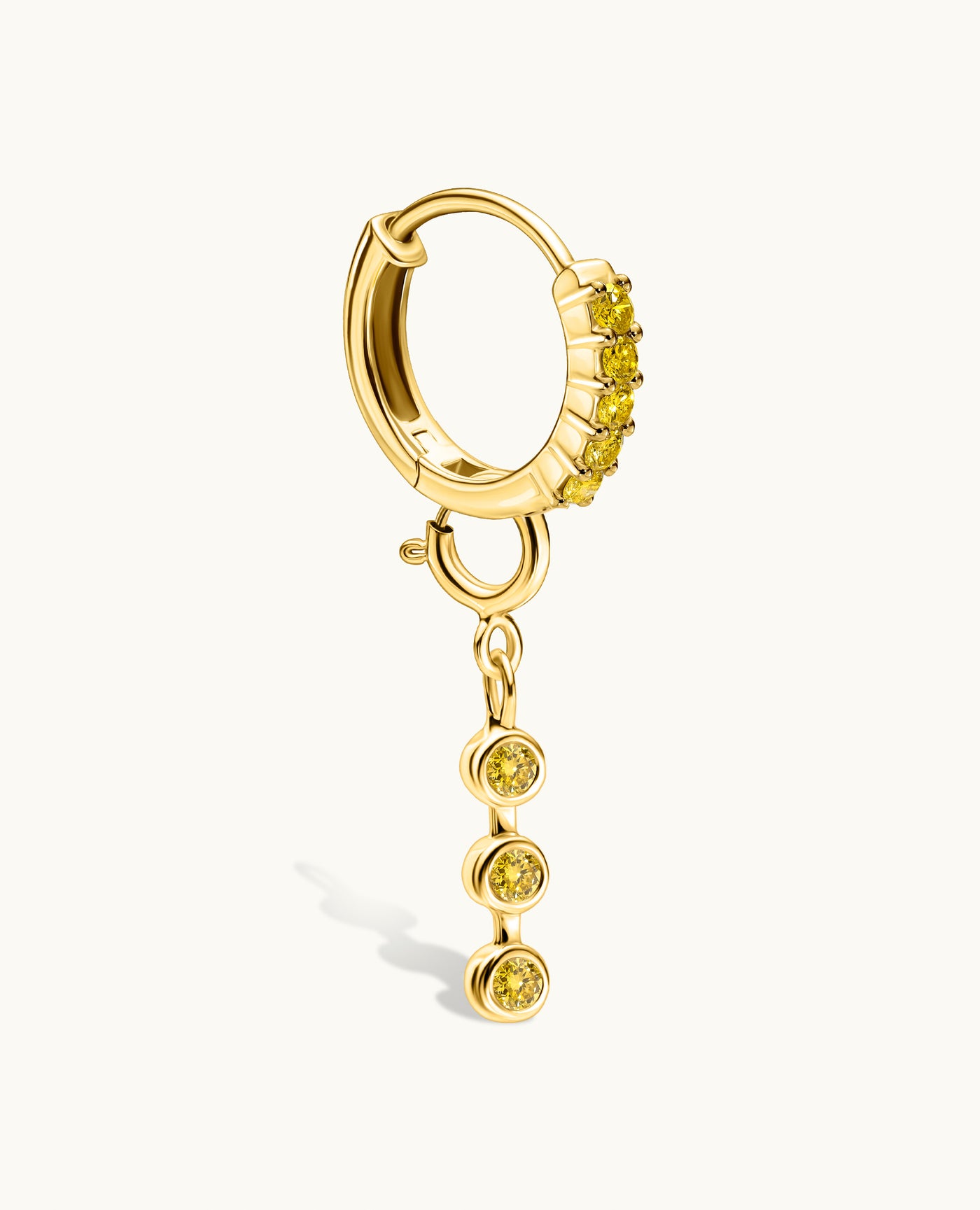 Yellow Diamond Drop Bezel Trio Charm