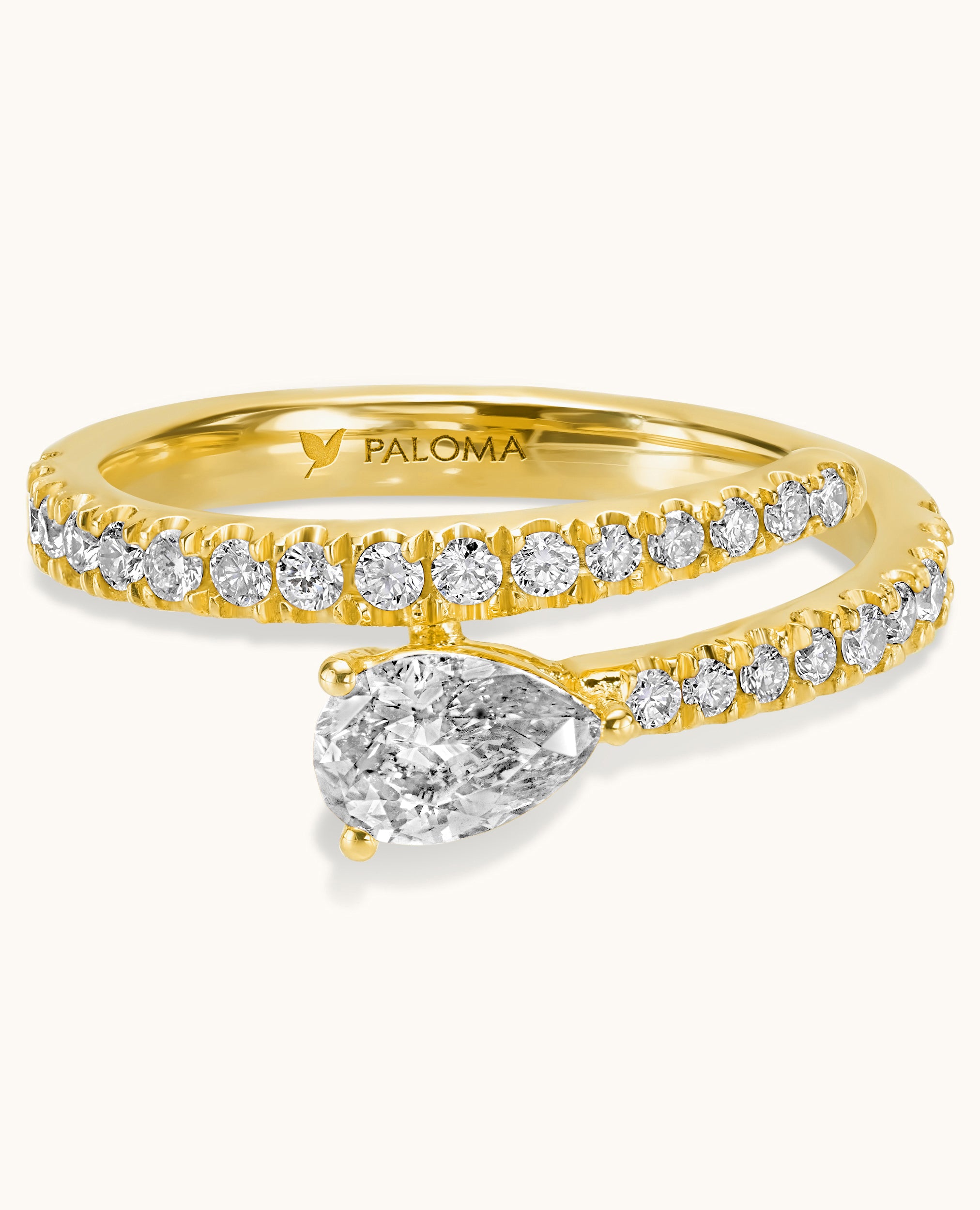 White Diamond Wrap Ring