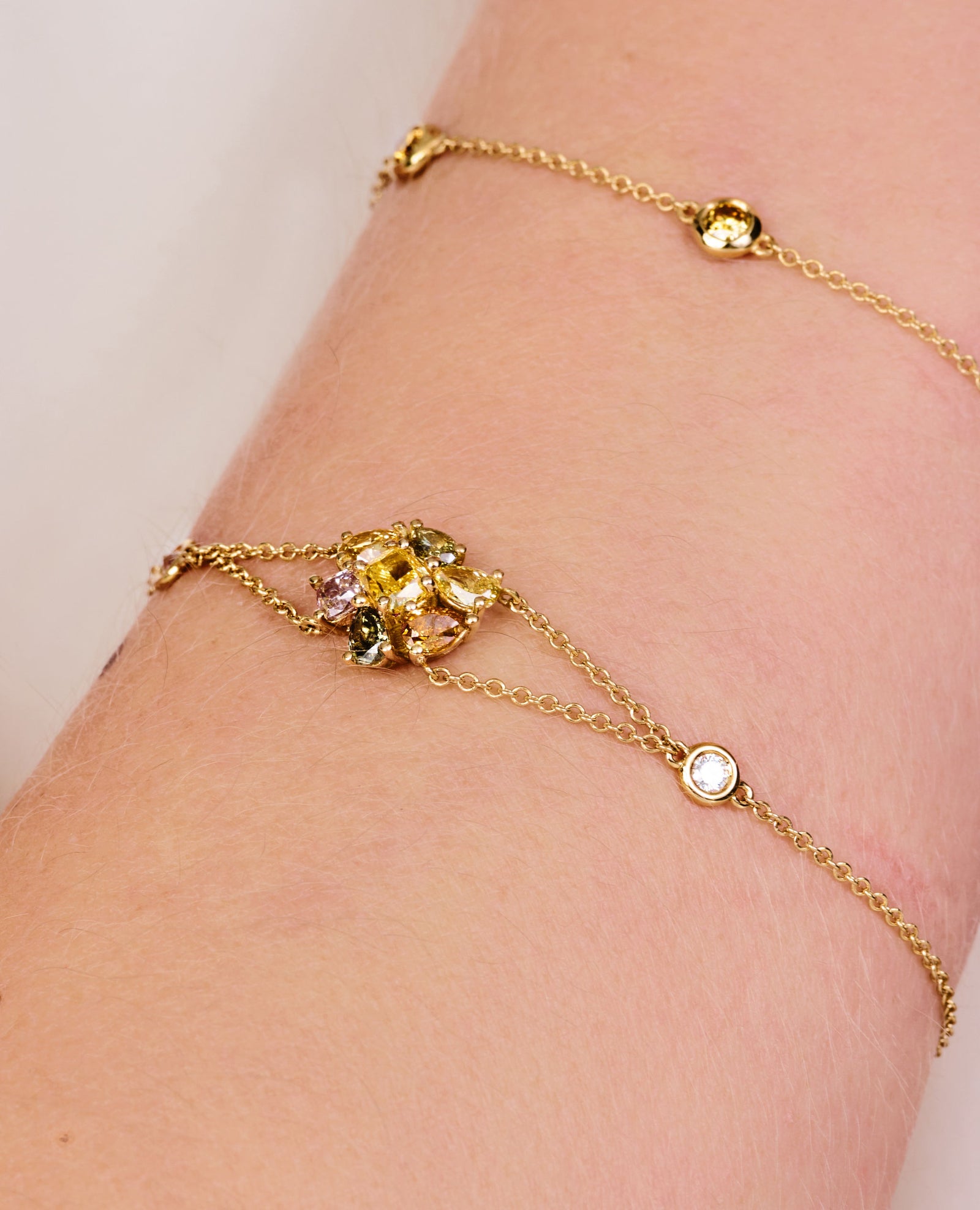 Blossom Double Chain Fancy Bracelet