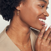 Orange Diamond Evil Eye Stack Ring