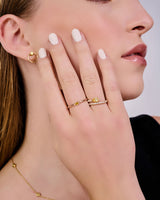 Orange Diamond Evil Eye Stack Ring