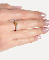 Crescent Orange Diamond Ring