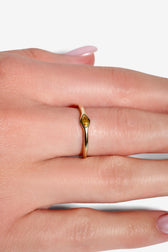 Orange Diamond Evil Eye Stack Ring