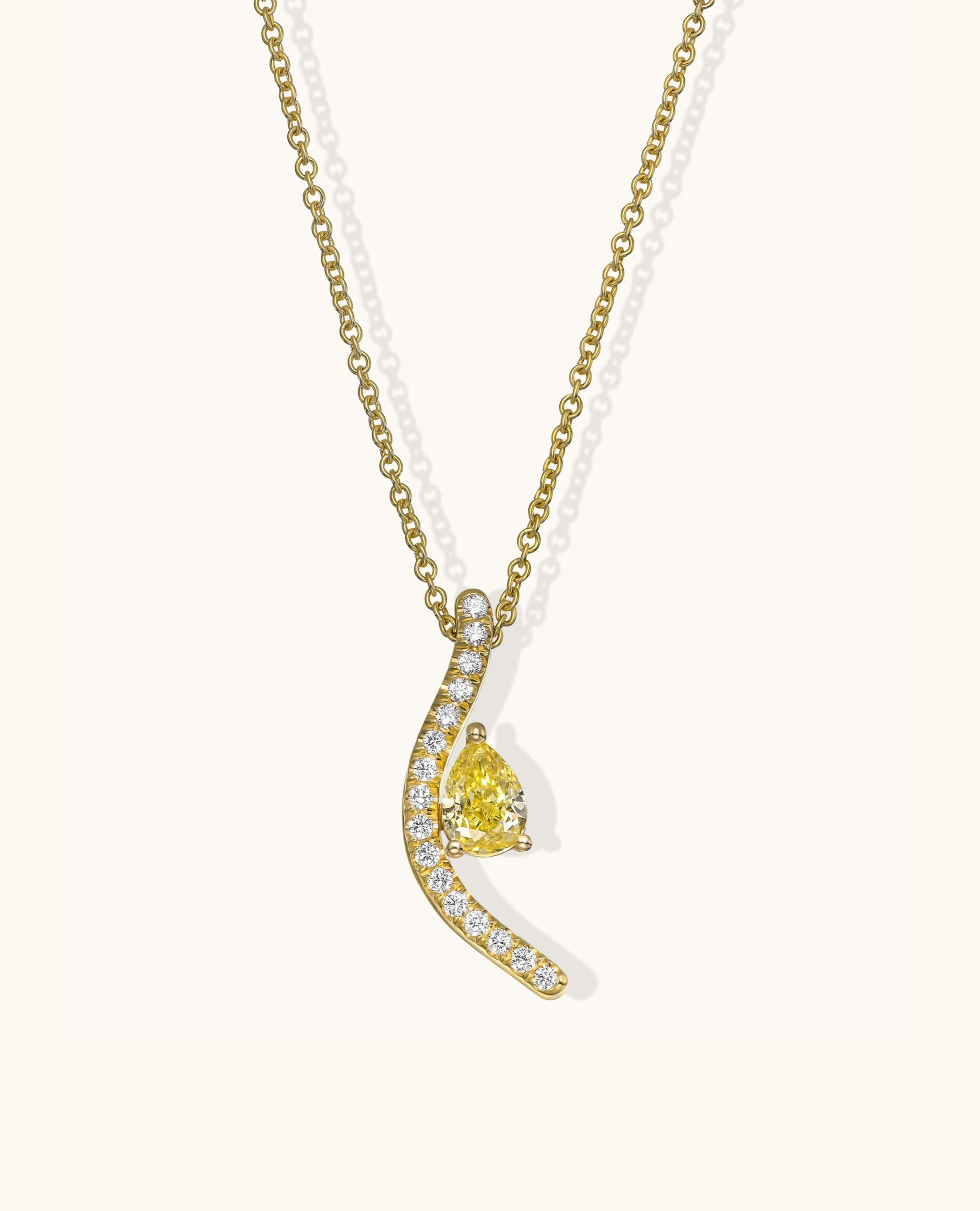 Crescent Diamond Pendant Necklace