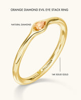 Orange Diamond Evil Eye Stack Ring